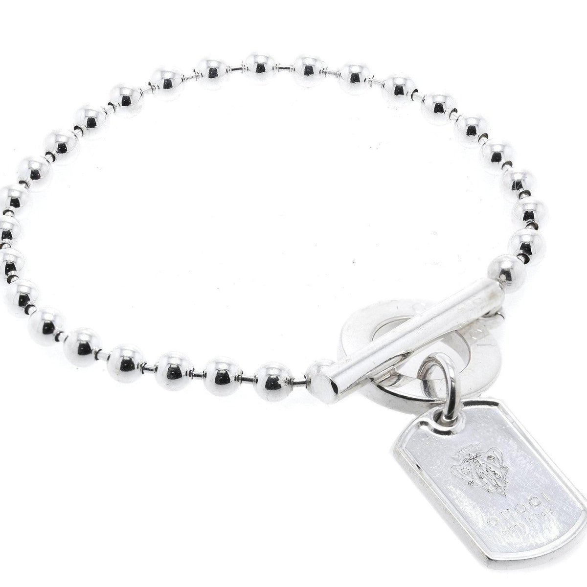 Gucci Dog Tag Bead Bracelet – OLIVER'S