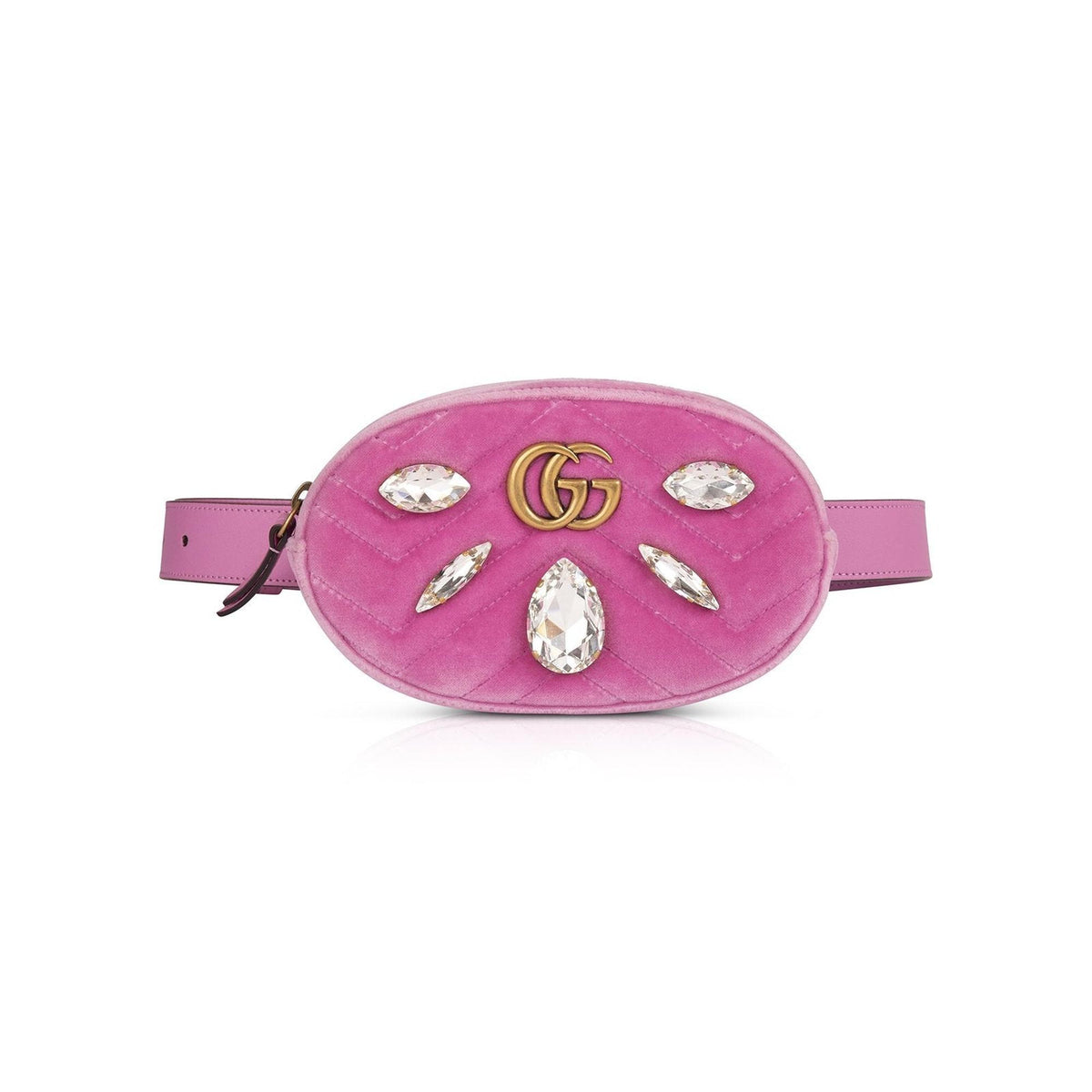 Gucci GG Marmont Matelasse Velvet Crystal Belt Bag – OLIVER'S