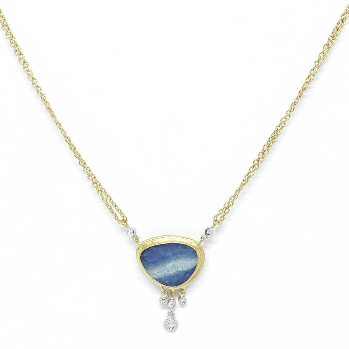 Opal and Diamond Pendant Necklace – OLIVER'S