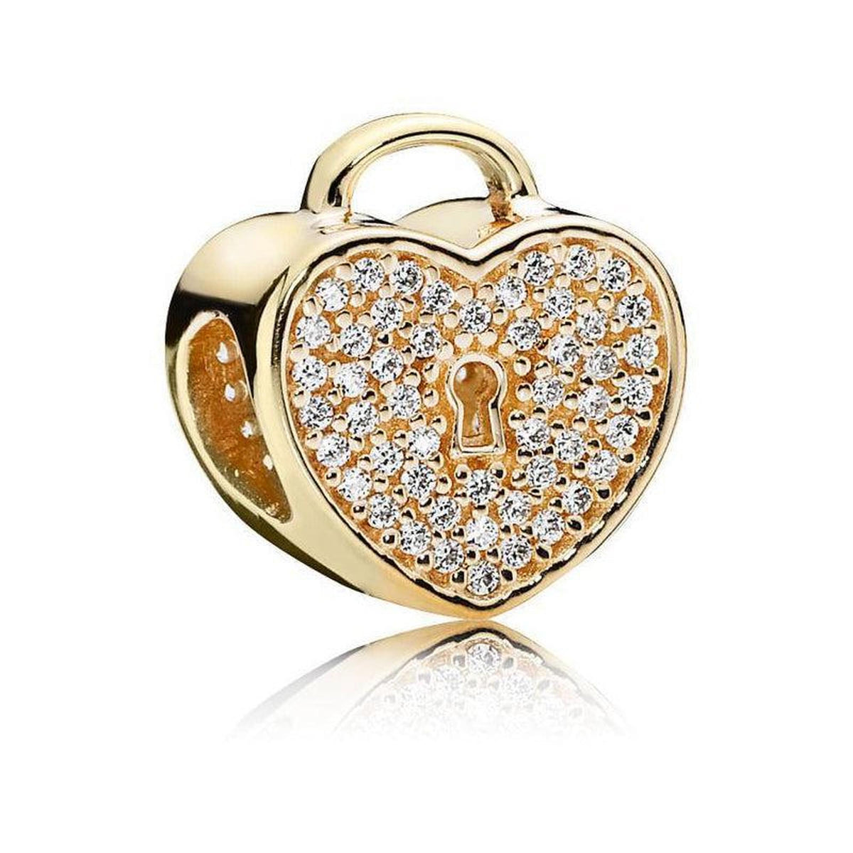 Pandora Gold Heart Lock Charm – OLIVER'S