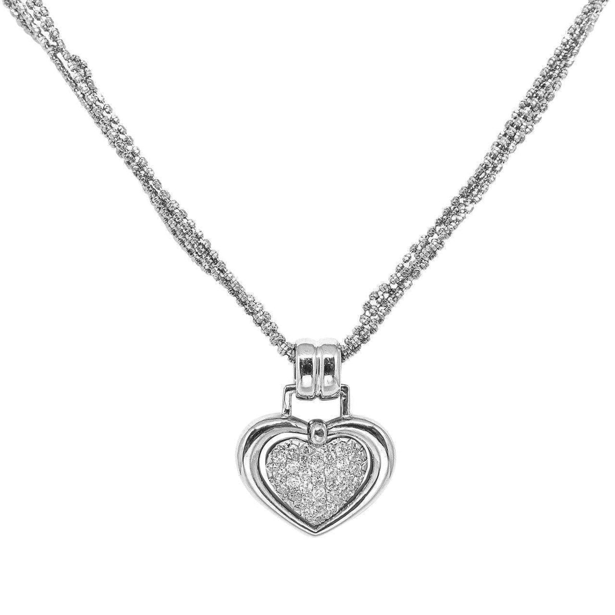 Pave Diamond Heart Pendant Necklace – OLIVER'S