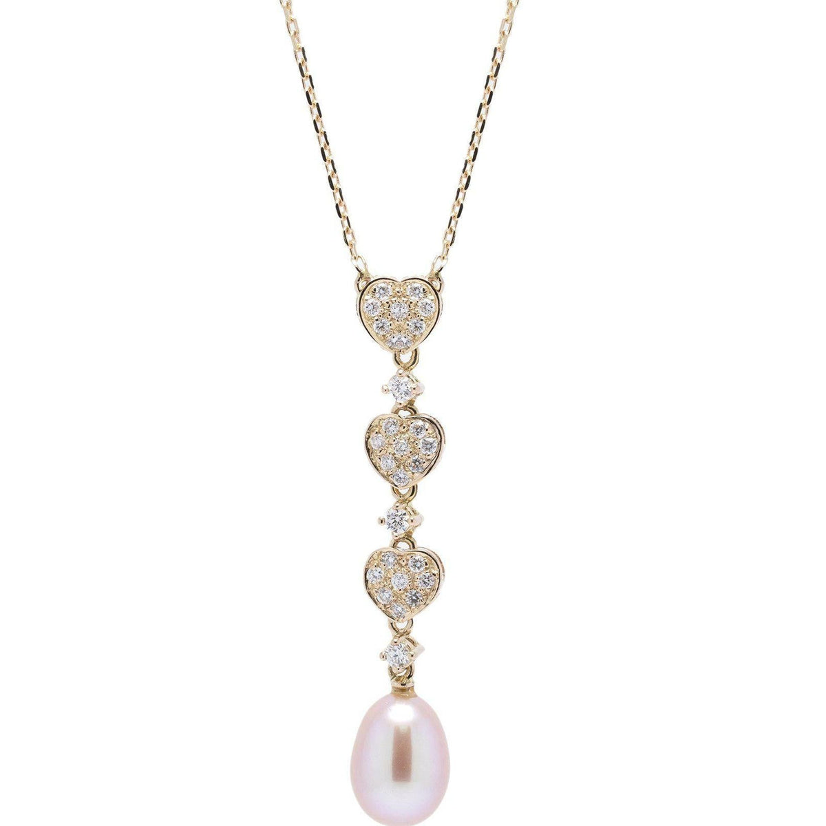 Pearl And Diamond Drop Pendant Necklace – OLIVER'S