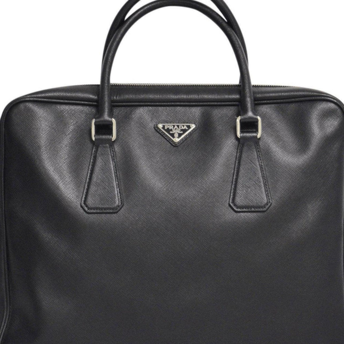 Prada Black Saffiano Laptop Briefcase – OLIVER'S