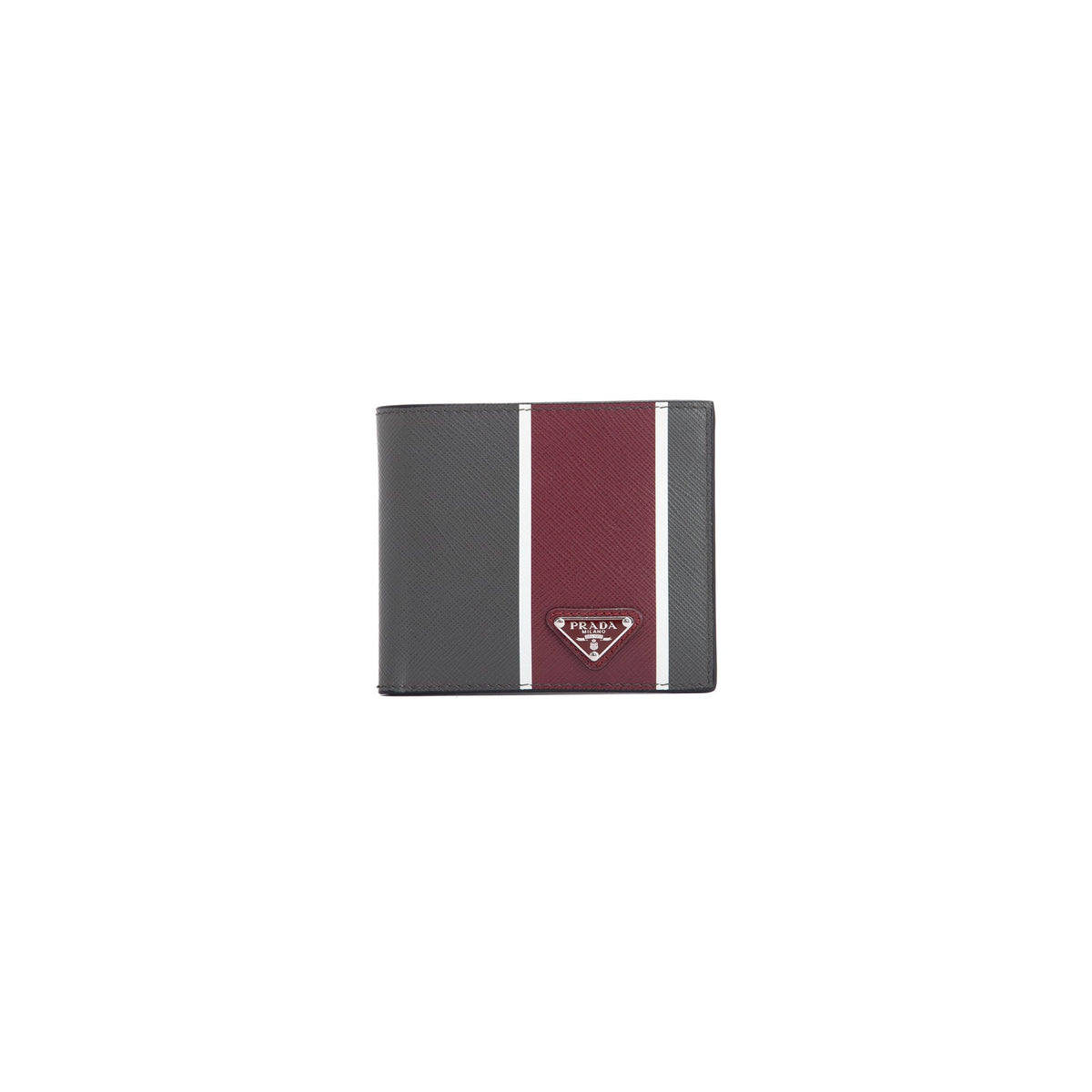 Prada Logo Stripe Saffiano Leather Bifold Wallet – OLIVER'S