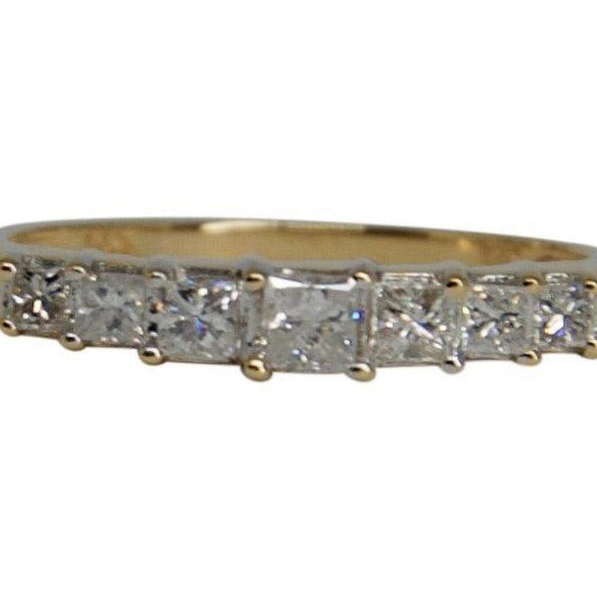 Princess Cut Diamond Step Band Ring – OLIVER'S