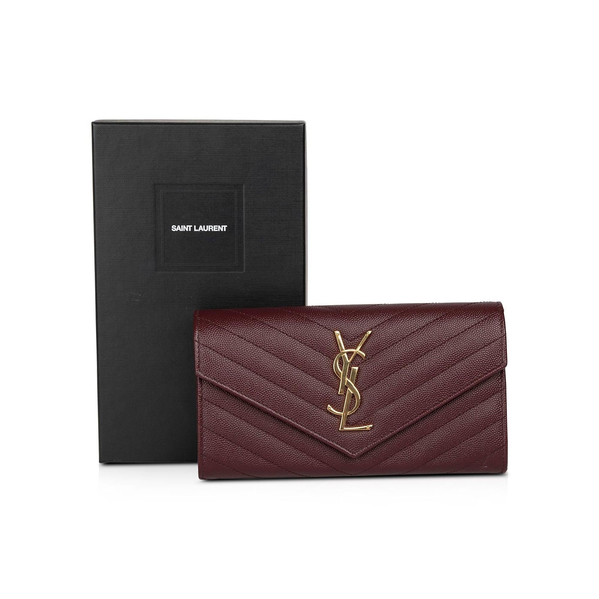 Saint Laurent Monogram Cassandre Envelope Wallet w/ Box – OLIVER'S