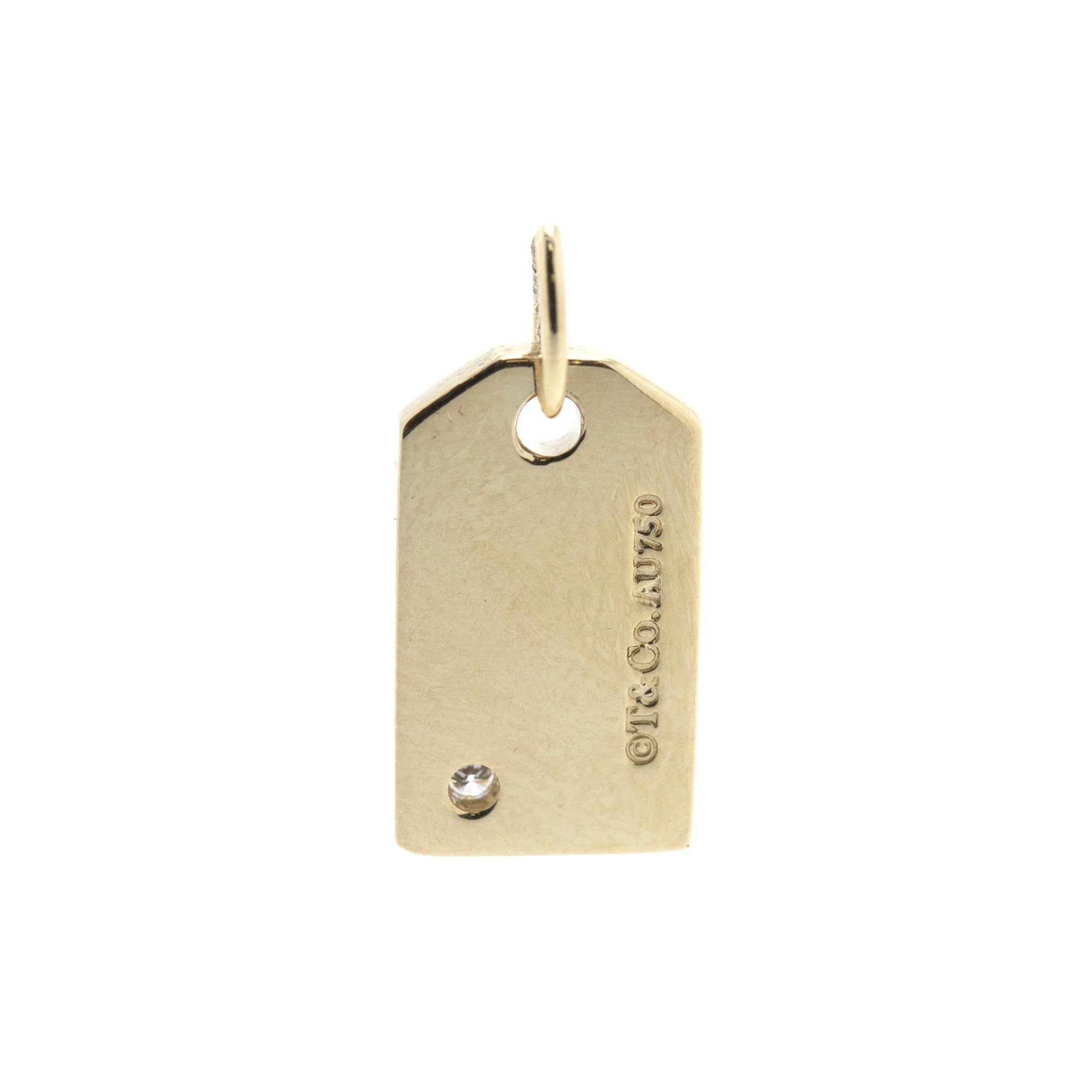 Tiffany & Co. 18k Gold Mini Tag Charm with Diamond – OLIVER'S