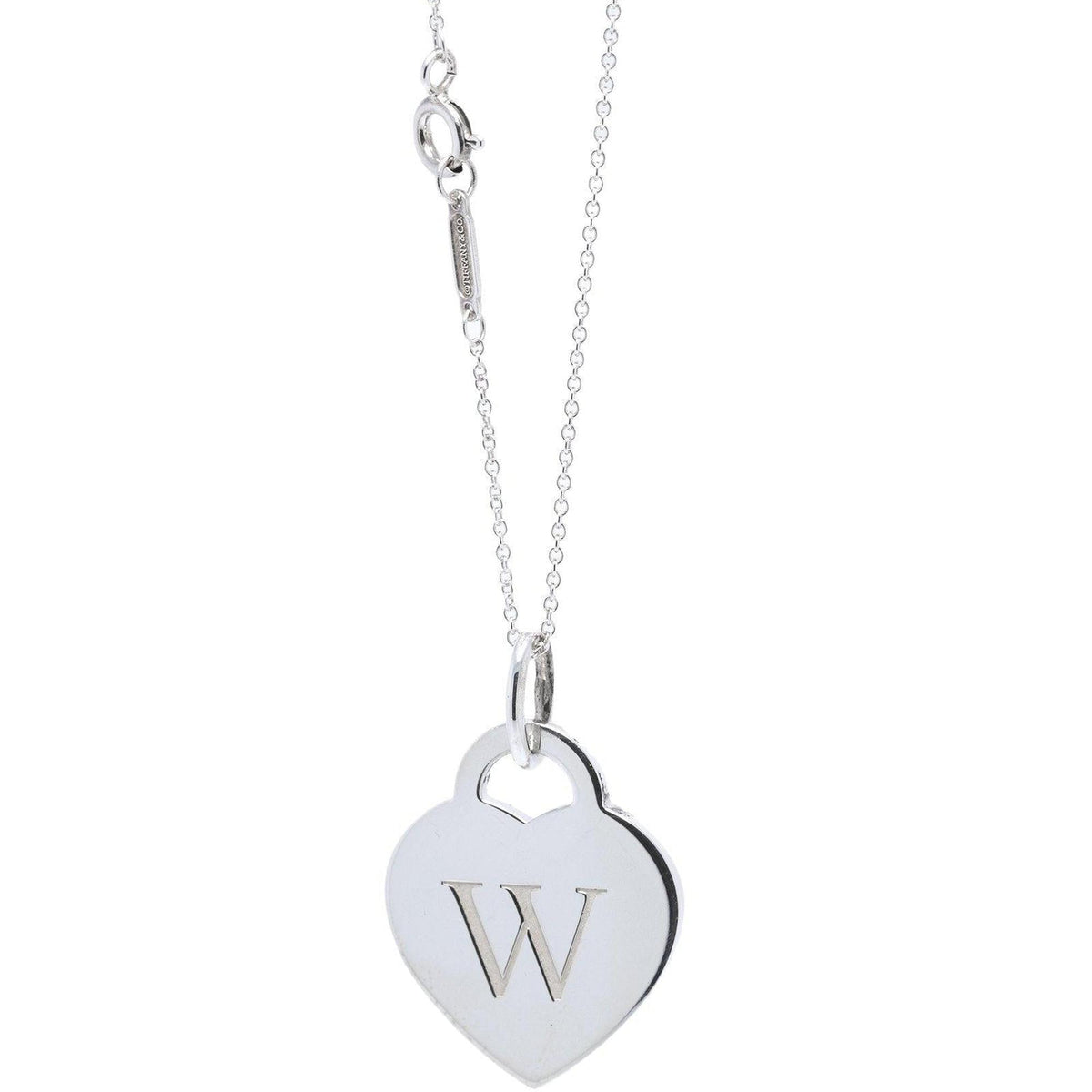 Tiffany & Co. Alphabet Letter 'W' Heart Tag Pendant Necklace – OLIVER'S