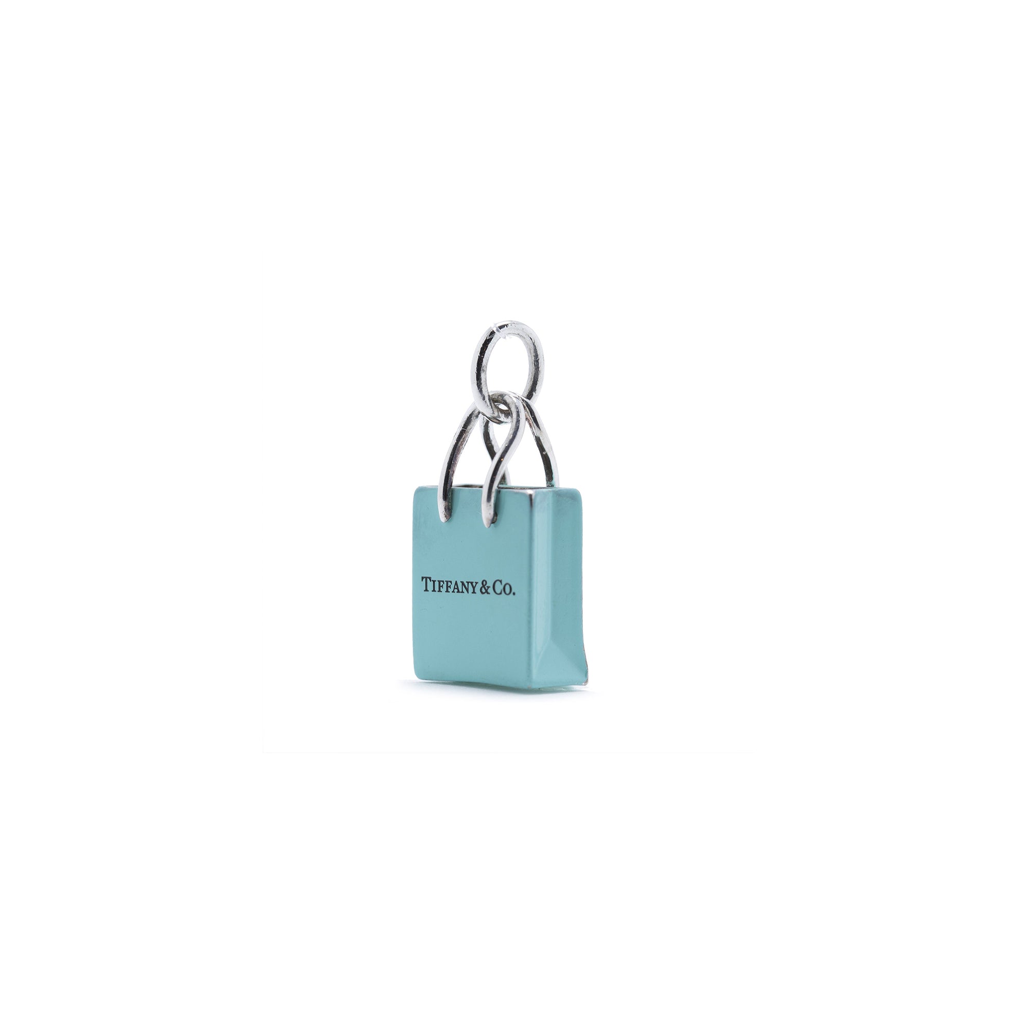 Tiffany & Co. Blue Enamel Shopping Bag Charm – OLIVER'S