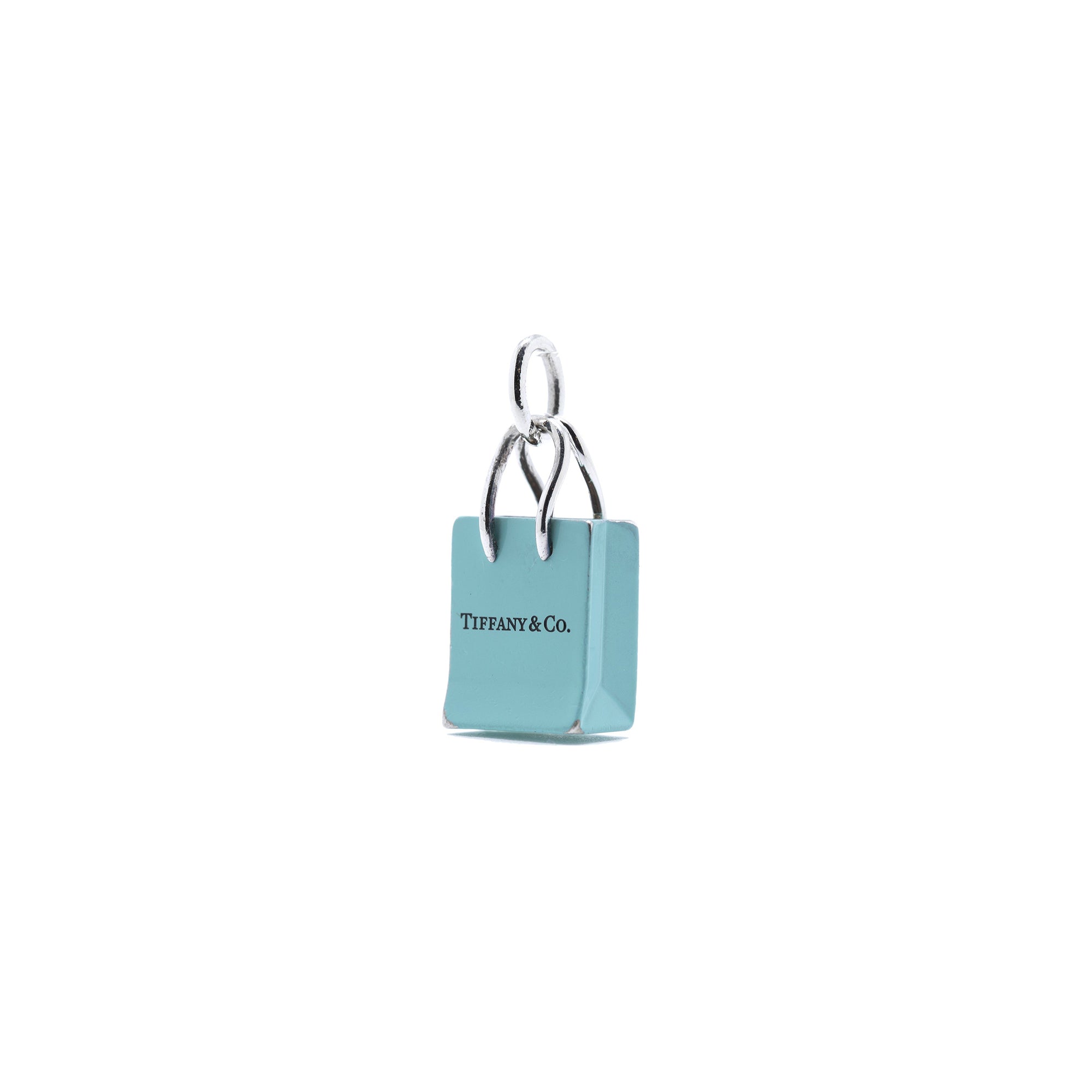 Tiffany & Co. Blue Enamel Shopping Bag Charm – OLIVER'S
