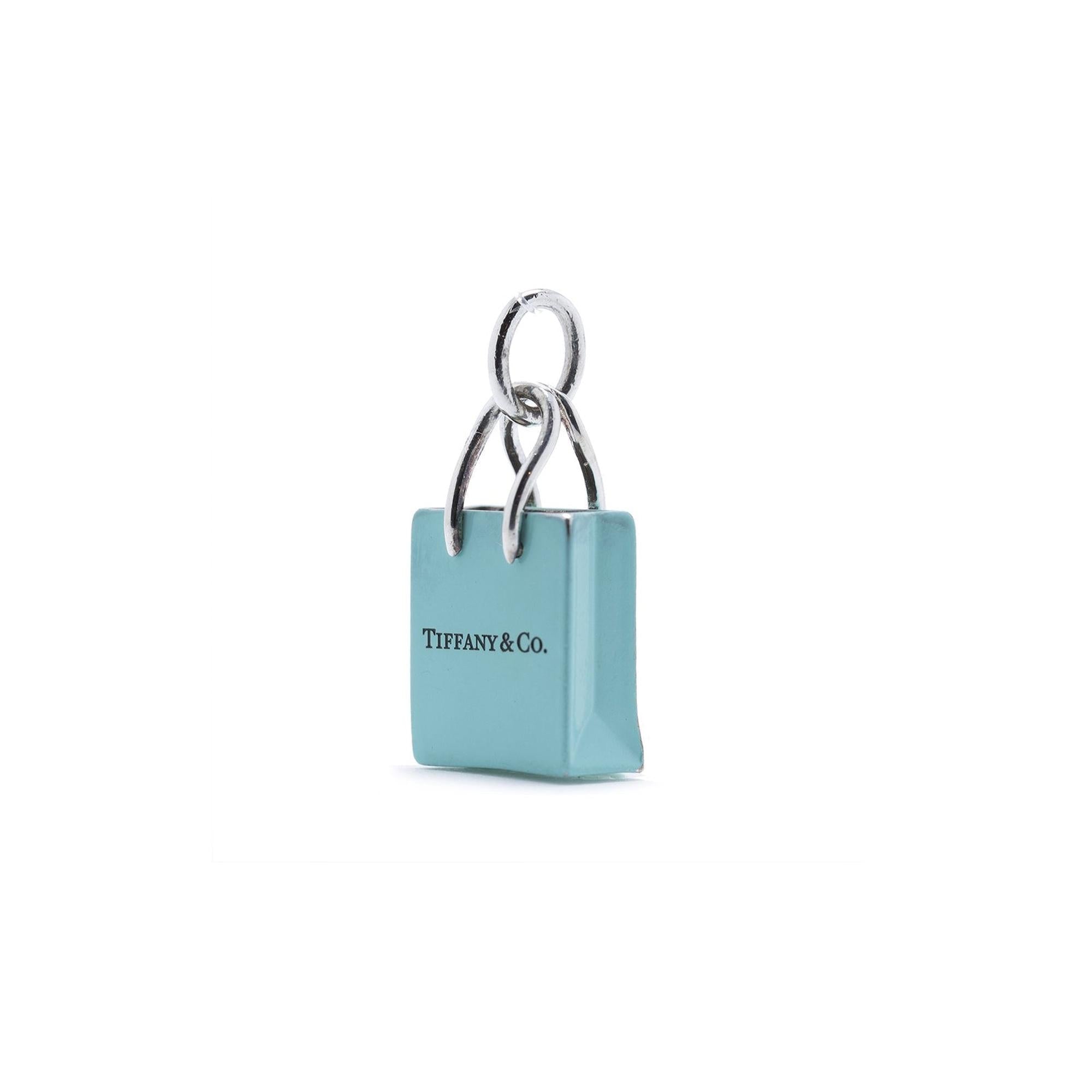 Tiffany & Co. Blue Enamel Shopping Bag Charm – OLIVER'S
