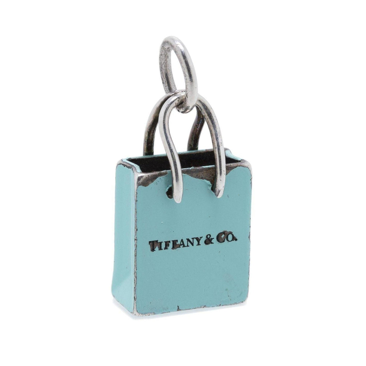Tiffany & Co. Blue Enamel Shopping Bag Charm – OLIVER'S