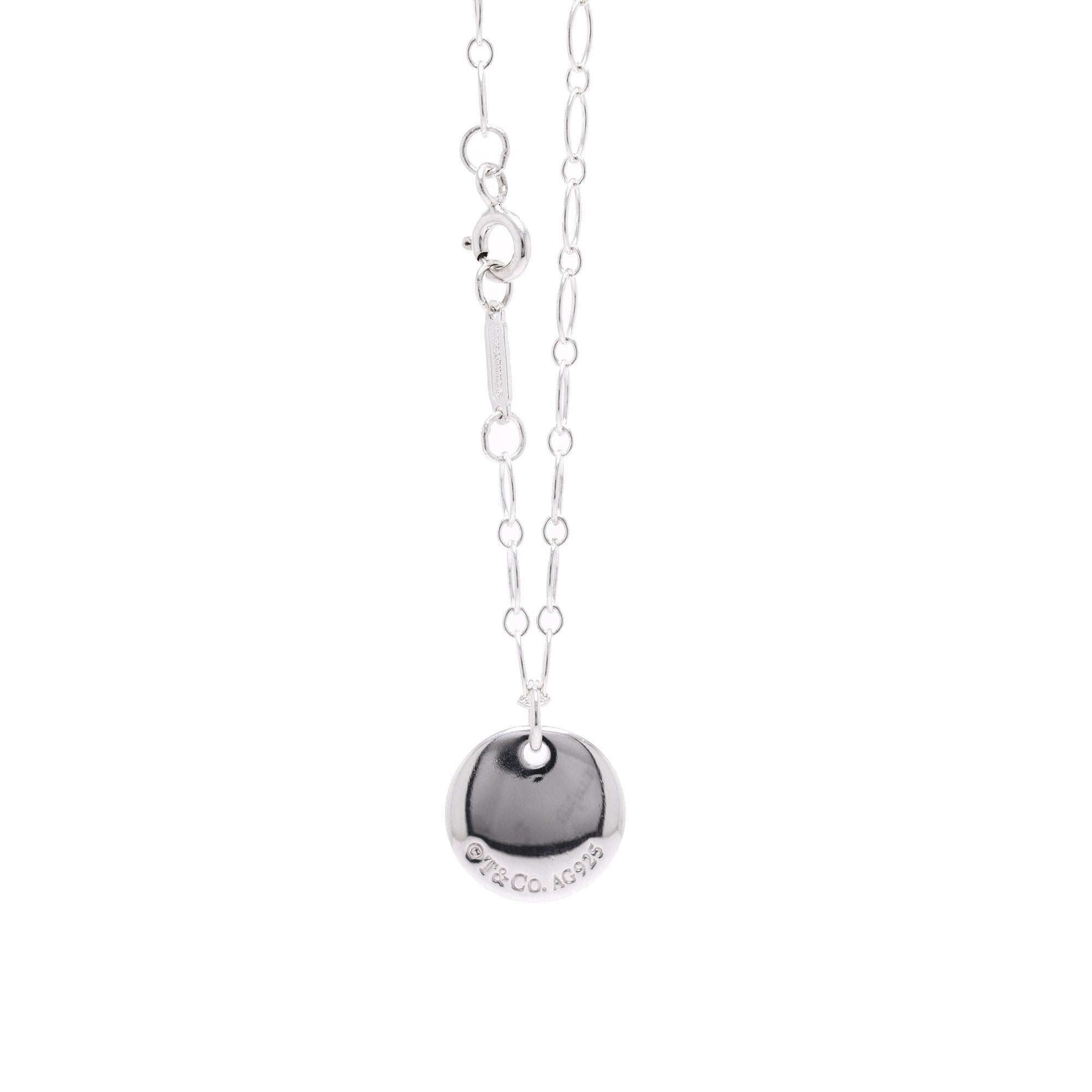 Tiffany & Co. Notes Letter 'J' Disc Charm Pendant Necklace – Oliver ...