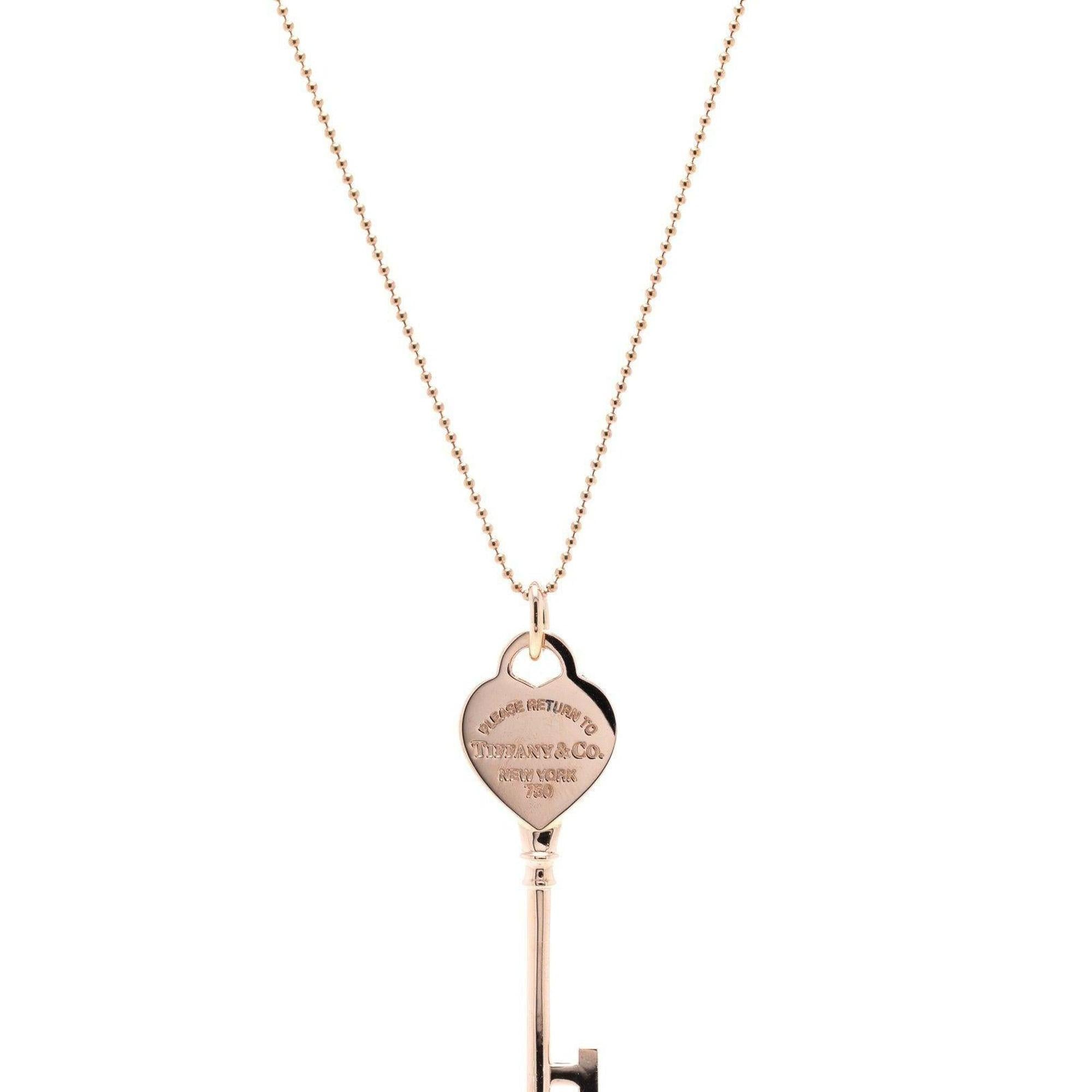 Tiffany & Co. Rose Gold Return to Tiffany Heart Key Pendant Necklace ...