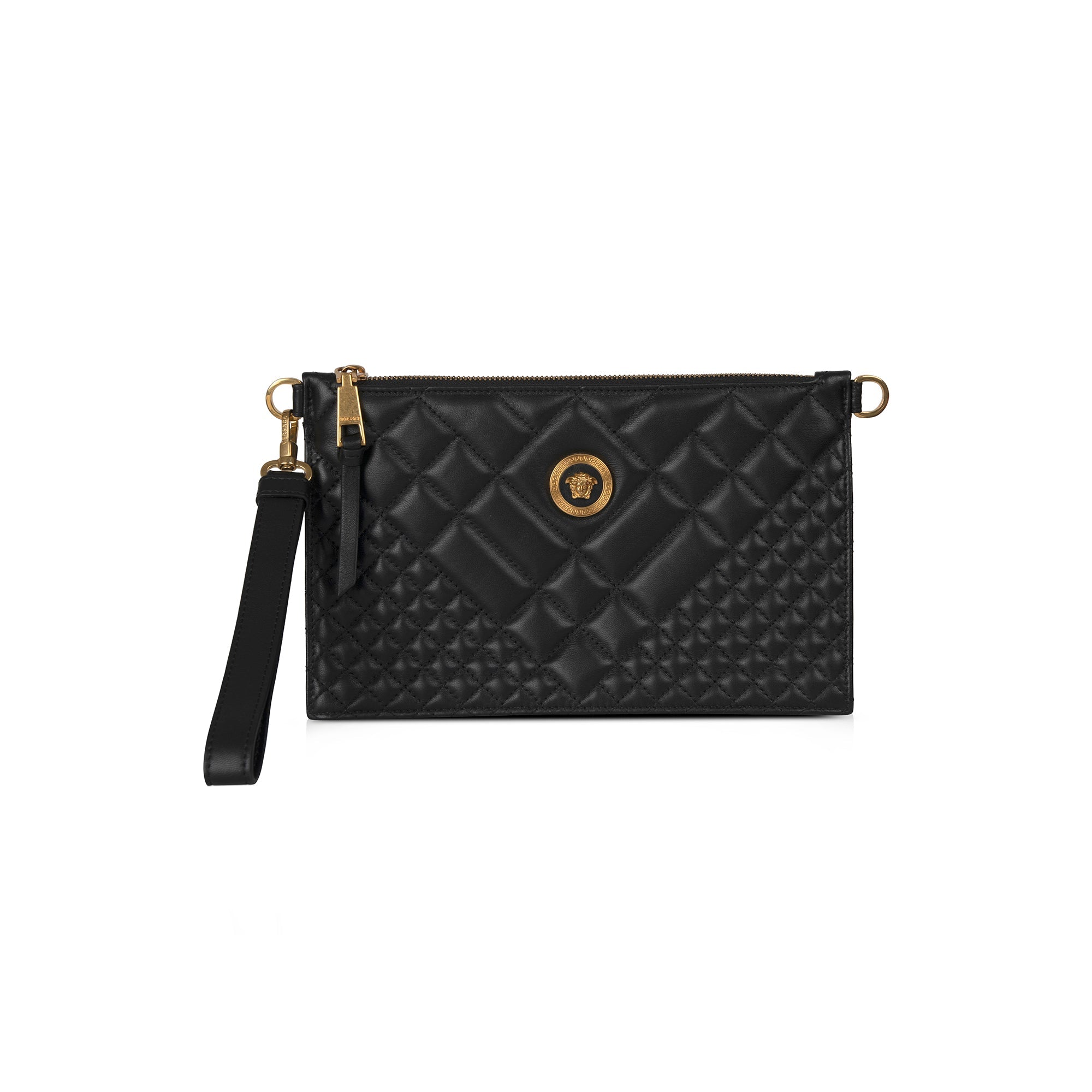 Versace La Medusa Quilted Leather Wristlet Pouch – OLIVER'S