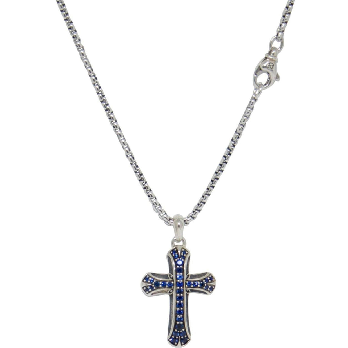 David Yurman Sapphire Armory Cross Pendant Necklace – Oliver Jewellery